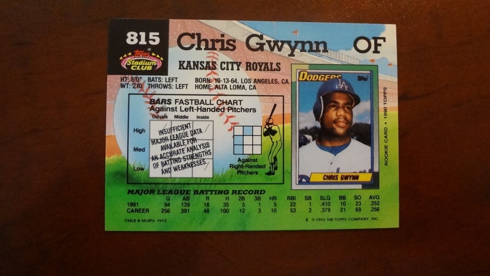 1992 TOPPS STADIUM CLUB # 815 CHRIS GWYNN BASEBALL CARD | eBay