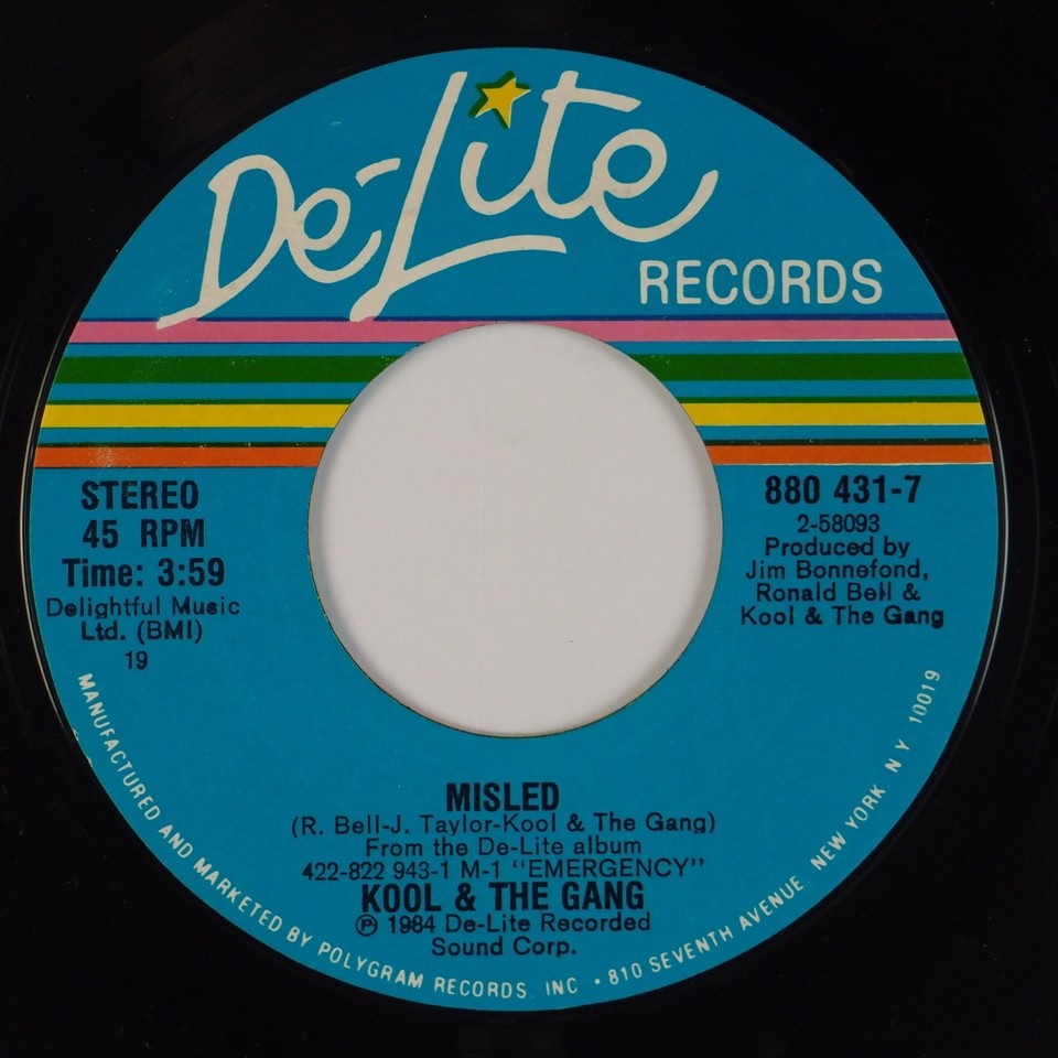 KOOL & THE GANG: Rollin’ / Misled USA DE-LITE Orig 7” 45 Funk Soul NM ...