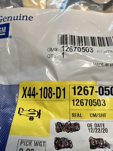 GM OEM 2020-2021 Many Models Valve Cover Gasket 12670503 New in package ...