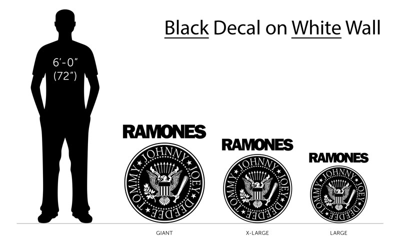 RAMONES CREST - GIANT VINYL WALL DECAL (MATTE) - PUNK/ STICKER/ BANDS ...