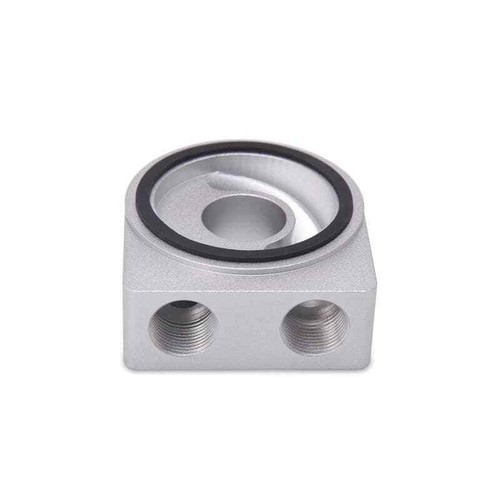 Mishimoto 6061 Aluminum M22 Oil Sandwich Plate - Two 1/8" NPT Ports ...