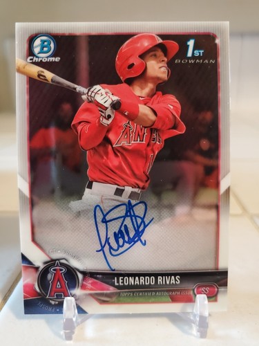LEONARDO RIVAS 2018 1st Bowman Chrome Auto Autograph Card MARINERS ...