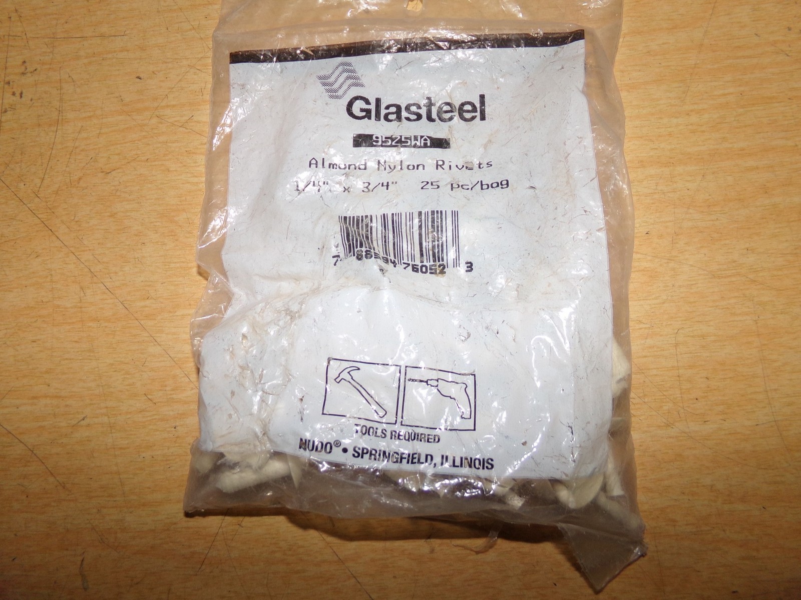 NEW Gasteel 9525WA Almond Nylon Rivets 1/4" x 3/4" 25-Piece *FREE ...