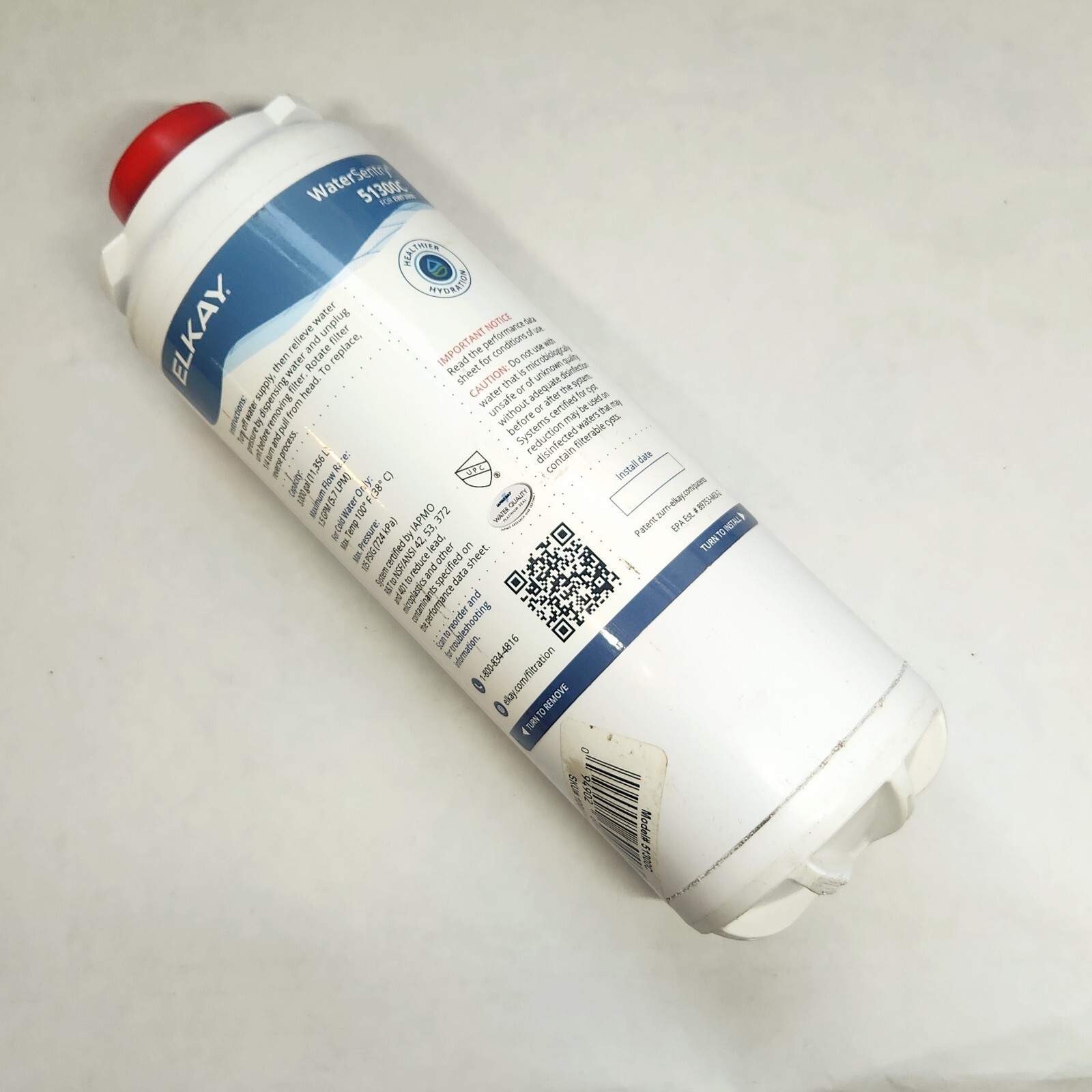 ELKAY EWF3000 WaterSentry Plus Filter Kit 51300C 105 PSI 1.5 GPM 3000 ...