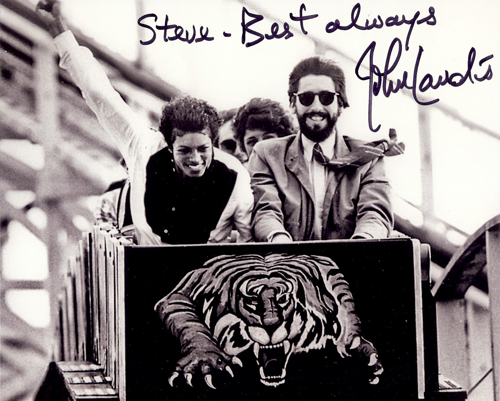 JOHN LANDIS Signed 8 x 10 B & W Photo.Signed to Steve Authentic ...