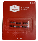 3 Amp Fuses for Christmas Light Strings 1 pack of 6 Replacement 3/8 ...