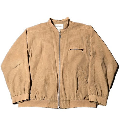 Norm Thompson Jacket Mens Large Brown Full Zip Harrington Style Suede ...