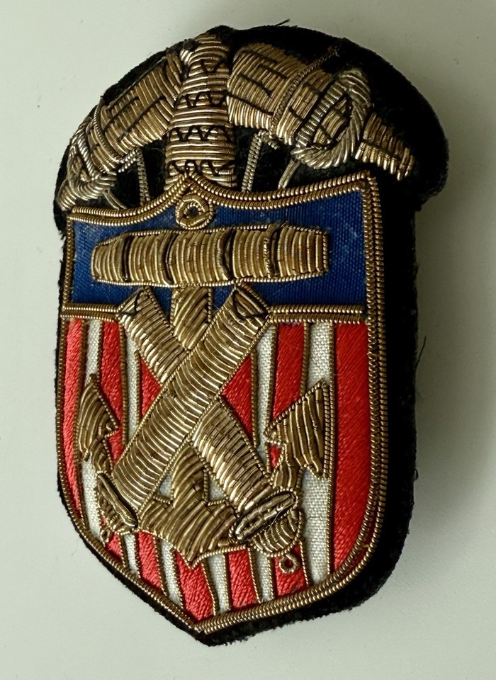 VTG Navy Military Patch Pin Gold Bullion Anchor Flag Eagle Hand ...