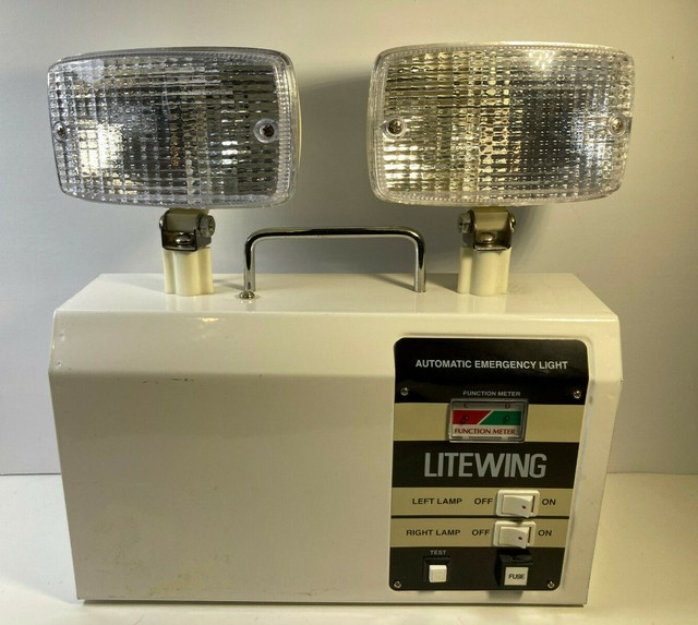 LITEWING 38013 Automatic Emergency Lights Safety Light 2-Lamp Metal ...
