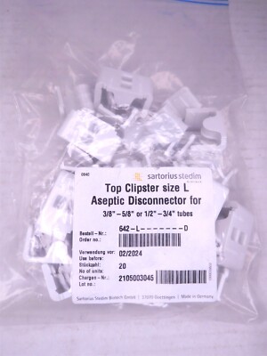 (20-Pk) Sartorius Top Clipster Size L Aseptic Disconnector 642-L-D ...