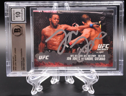 JON 'BONES' JONES SIGNED TOPPS UFC #101 ROOKIE CARD RC BECKETT BGS ...