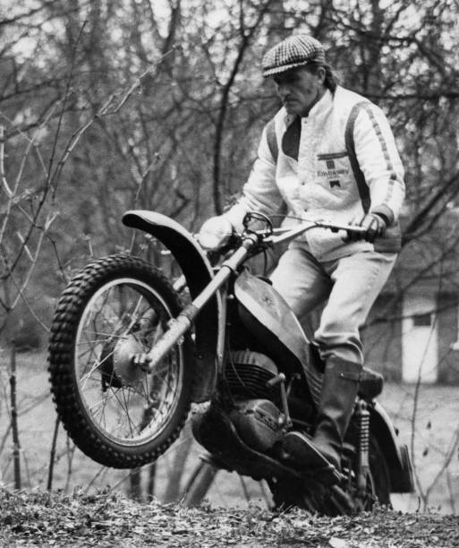 Graham Hill rides motocross in Shenley England UK Historic Old Photo 1 ...