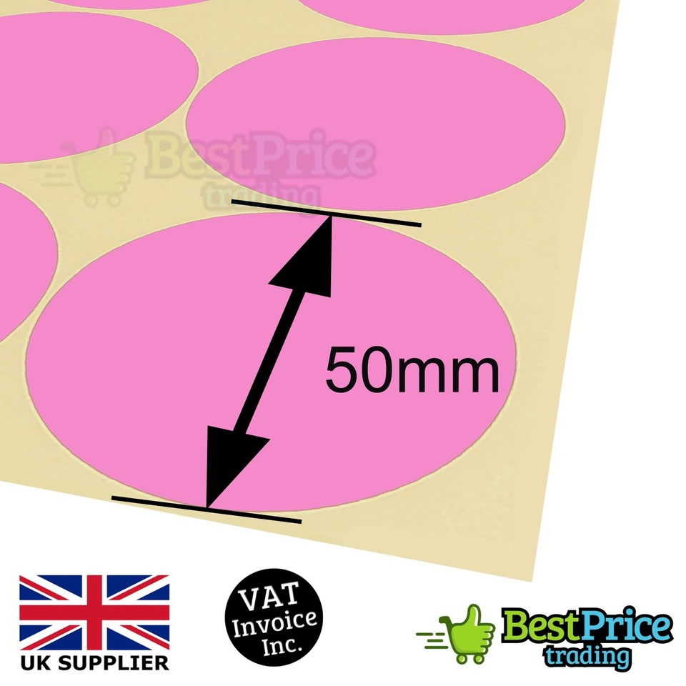 ANY SIZE Coloured Dot Stickers Round Spot Circles Dots Paper Labels *13 ...