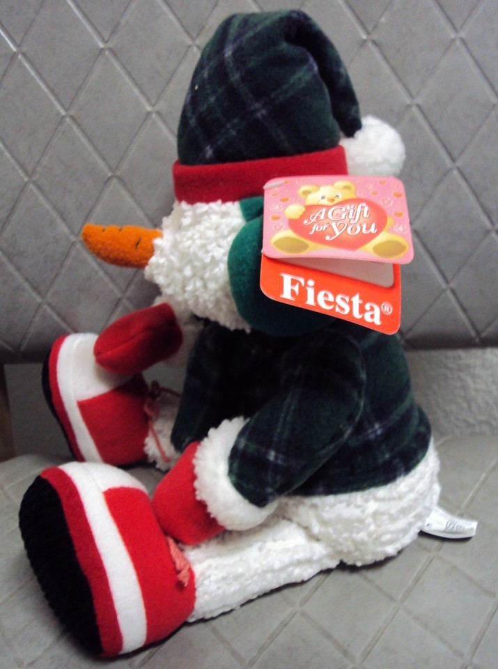Christmas SNOWMAN - Fiesta Plush (Sitting 17 inch) Stuffed Animal | eBay