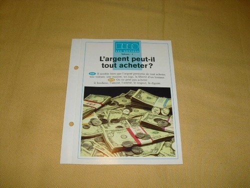FICHE PHILO "L'argent peut-il tout acheter ?" | eBay