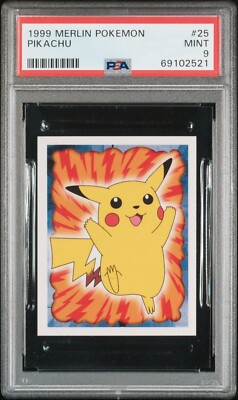 1999 Merlin Sticker Pokemon #25 Pikachu PSA 9 MINT | eBay