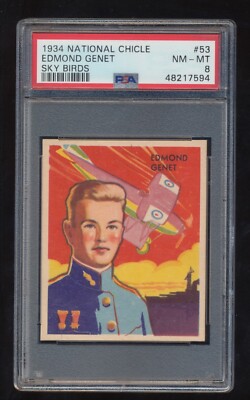 PSA 8 1934 National Chicle Skybirds Edmond Genet # 53 Scarce # | eBay
