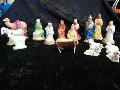 VINTAGE Made in Italy Italian Chalkware Christmas Nativity Set - 20 ...