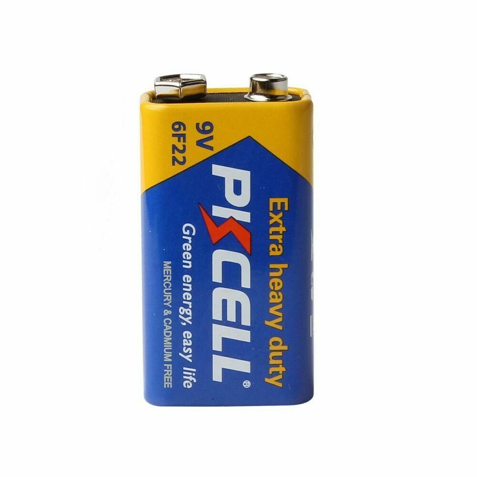 5Pcs 9V Block Batteries PP3 6F22 EN22 1604A 6AM6 9Volt Zinc-Carbon ...