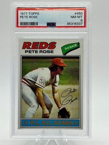 1977 Topps Baseball #450 Pete Rose Cincinnati Reds - PSA 8 NM-MT | eBay