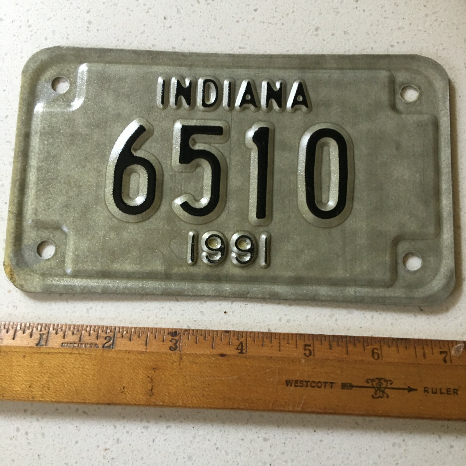 1991 91 INDIANA IN 6510 MOTORCYCLE MC LICENSE PLATE NICE TAG | eBay