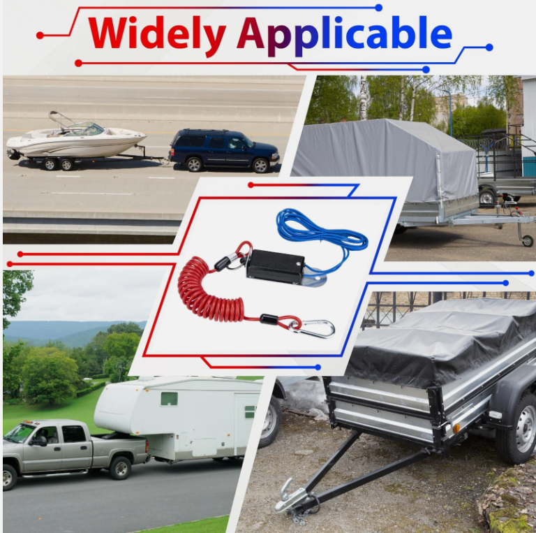 4 FT. Trailer Breakaway Switch Cable with Electric Brake for RV Towing ...