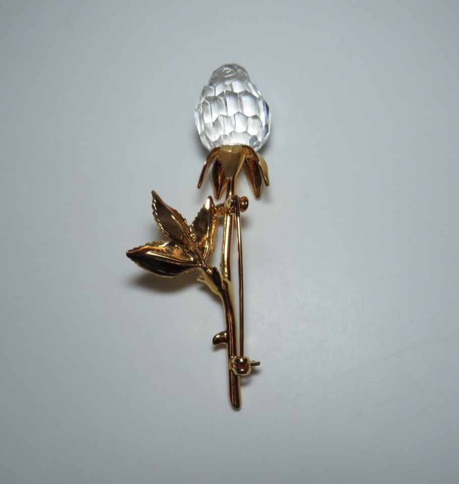 Swarovski Crystal Memories Rosebud 3.25" Lapel Pin Brooch - MINT | eBay