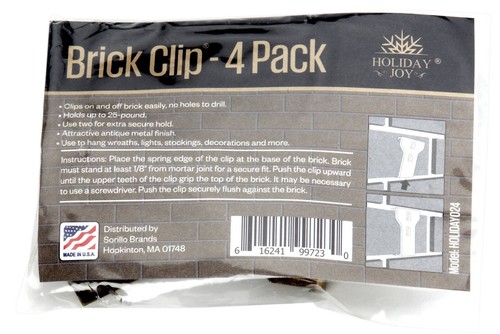 Brick Clips for Hanging Outdoors Indoors - Pack of 4 Hooks to Hang Wall ...
