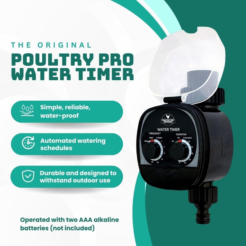Poultry Pro Water Timer | Electronic Water Timer for Garden Hose with ...
