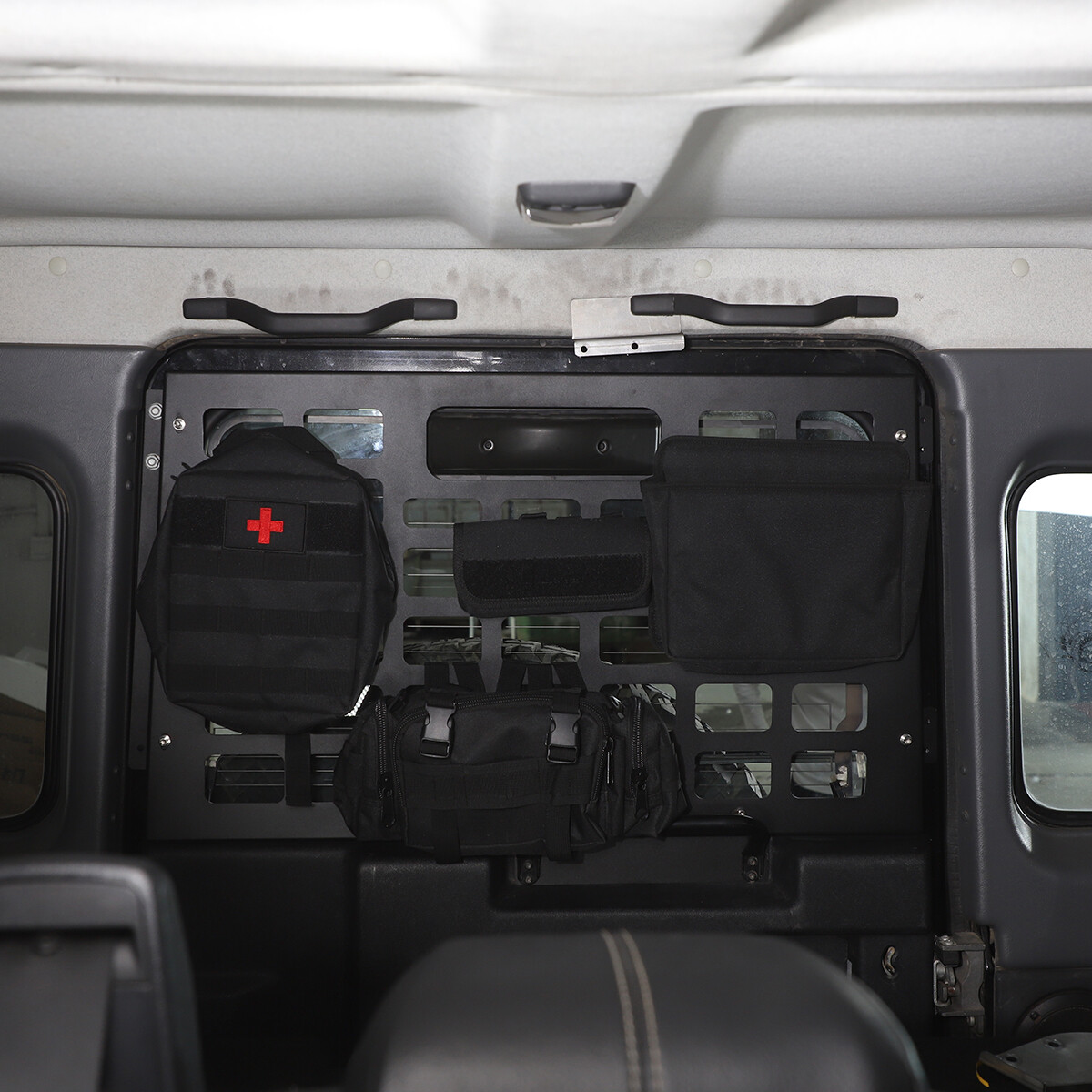 Black Rear Door Storage Storage Rack Basket For LR Defender 110 90 2004 ...