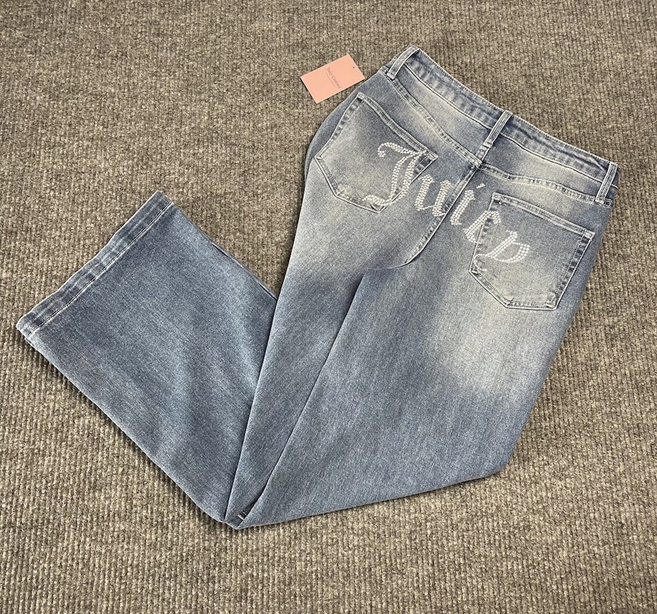 Juicy Couture Jeans 9/29 "Lunita" Y2K High Rise Wide Leg Relaxed ...