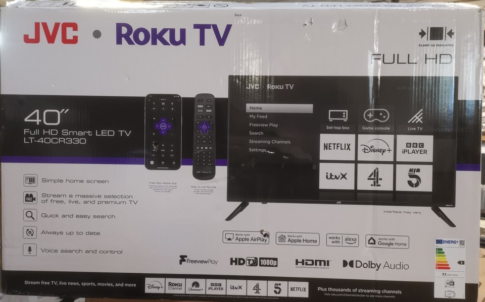 JVC LT-40CR330 Roku TV 40" Smart Full HD HDR LED TV | eBay UK