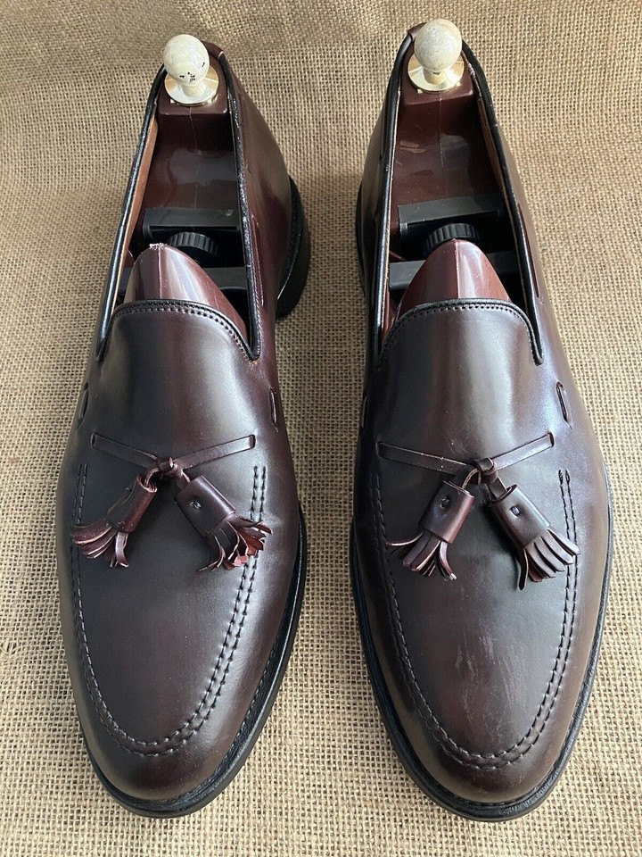 Allen Edmonds Grayson Burgundy Shell Cordovan Tassel Loafers Size US 12 ...