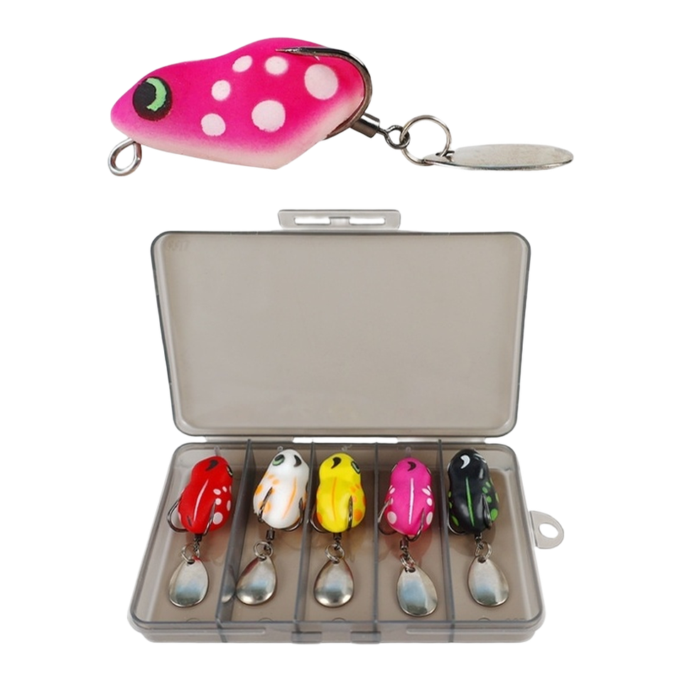 5PCS Soft Silicone For Mini Frog Lures with Double Carbon Steel Hooks for Bass | eBay Australia