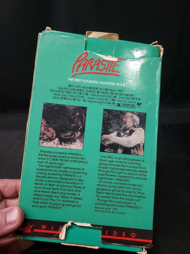 "Parasite" VHS 1982 Wizard Video Horror Movie Rare Demi Moore Big Box ...