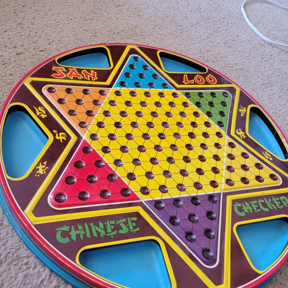 Vintage San Loo Chinese Checkers Tin Litho Board Northwestern Products ...