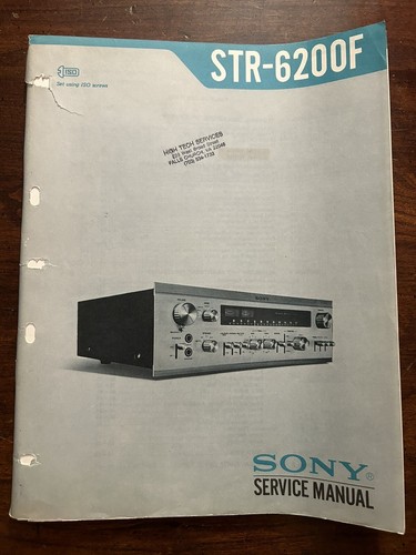 Sony STR-6200F FM Stereo Receiver Service Manual OEM Vintage Schematic ...