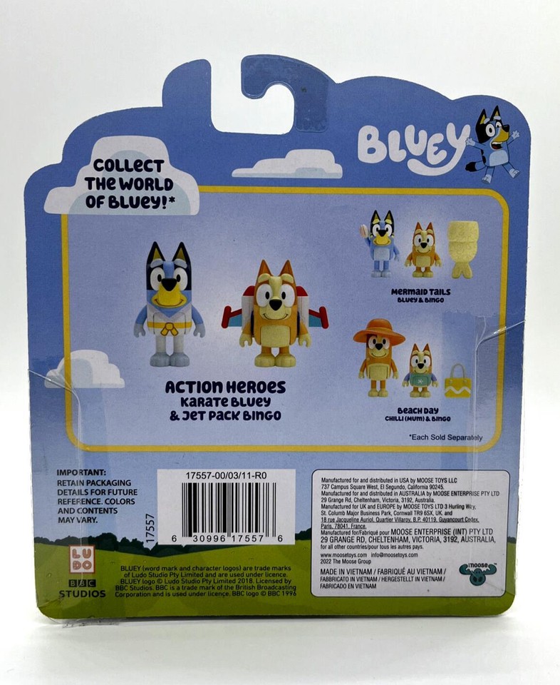 Bluey Action Heroes Figure 2-Pack Karate Bluey Jet Pack Bingo 2023 | eBay