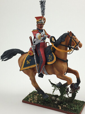 Painted Napoleonic tin toy soldier 1/30, French Red Lancers figure VID ...