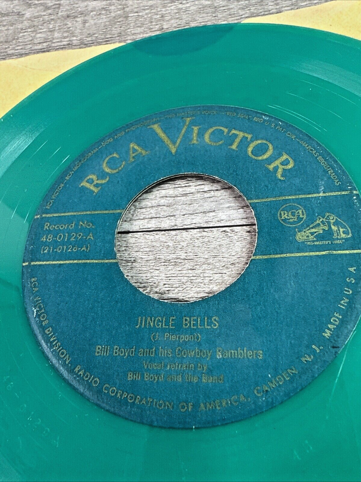 RCA Victor Bill Boyd and His Cowboy Ramblers Jingle Bells 48-0129 Aqua ...