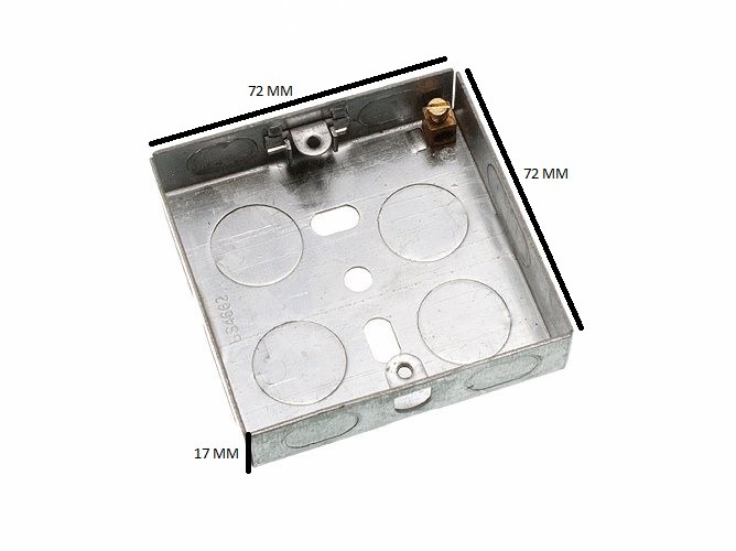 Flush Mount Metal Pattress Electric Back Box Single 1 Gang 16mm Pack Of ...