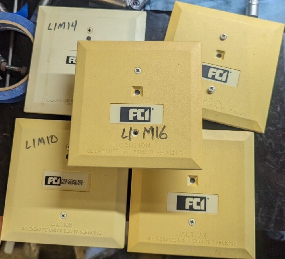 (LOT OF 5) USED FCI GAMEWELL AOM-2R FIRE ALARM CONTROL MODULES COVERS ...