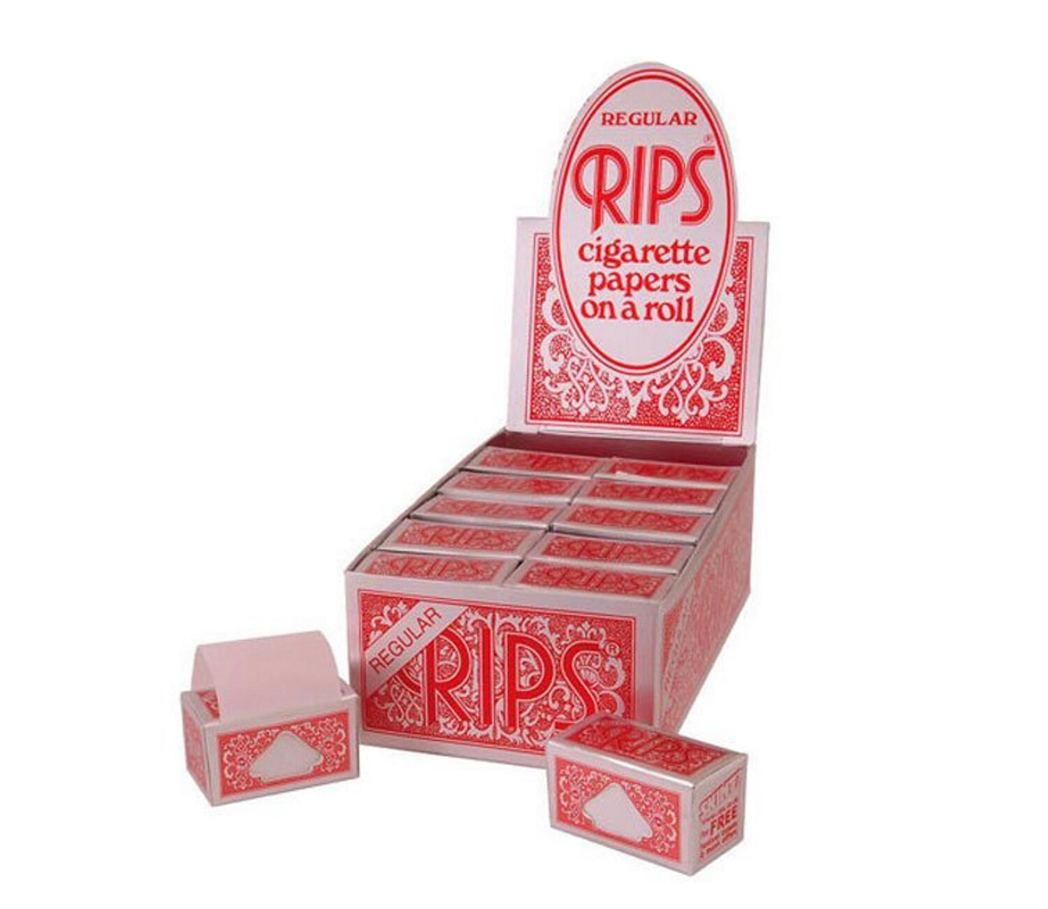 1 6 12 24 RIPS REGULAR RED CIGARETTE PAPERS ROLL ROLLS FULL BOX GENUINE ...