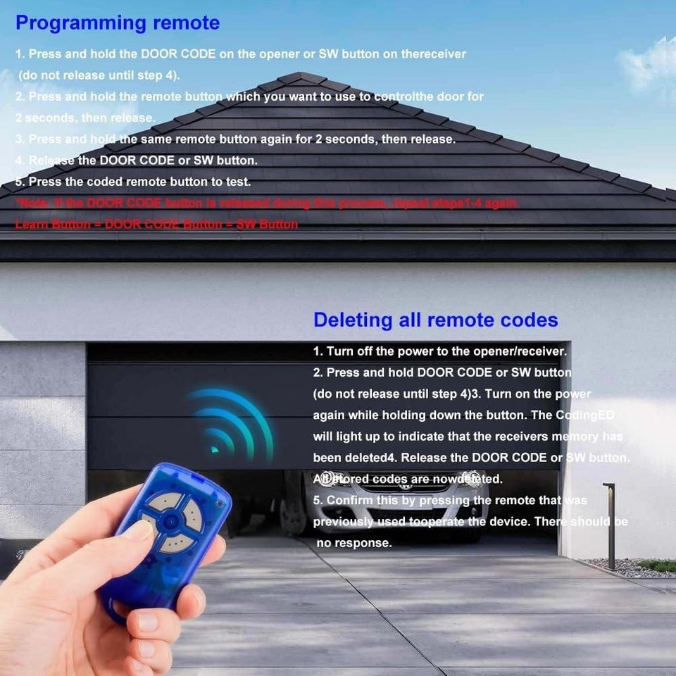 Garage Gate Door Remote for ATA PTX4 SecuraCode Garage Remote 433.92MHz ...