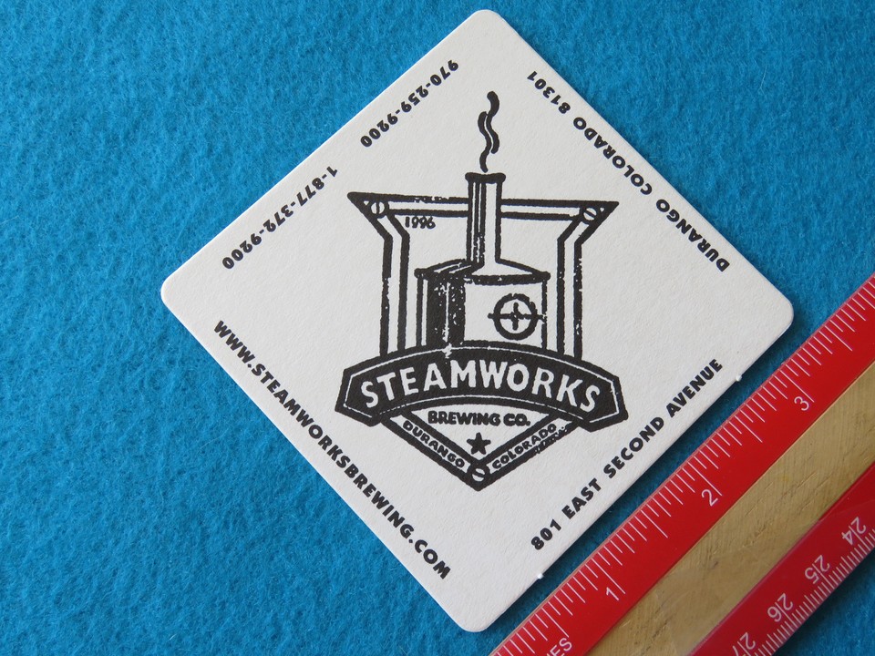 Rare Beer Coaster ~ STEAMWORKS Brewing Co Steam Engine Lager ~ Durango ...
