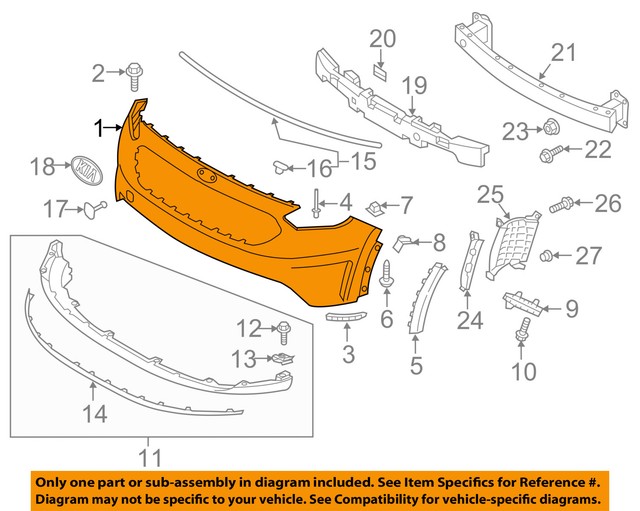 2017 17 Kia Niro OEM Reman Front Bumper Cover for sale online | eBay