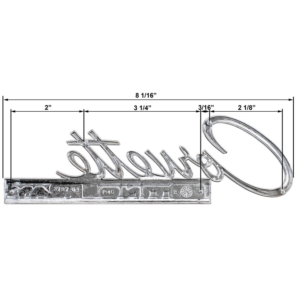Rear Deck Logo Chrome Emblem Badge for 1963-65 C2 Corvette Conv / Coupe ...