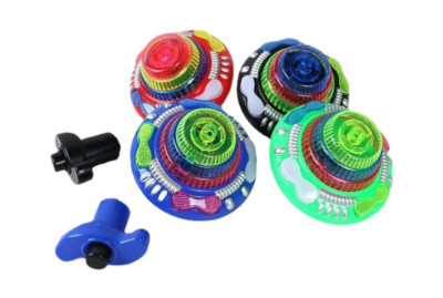 12 Spinning Top with Lights & Music Light Up Peg Tops LED Spin Toys ...