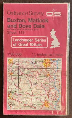 OS Ordnance Survey Landranger Map 1984 Sheet 119 - BUXTON, MATLOCK AND ...