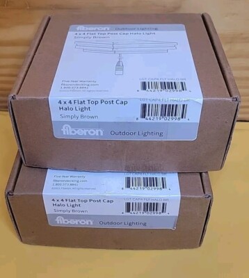 2X Fiberon 4 in x 4 in Simply Brown Integrated LED Flat Halo Deck Post ...
